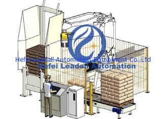 Steel Automatic Bag Palletizer / Robotic Bag Palletizer Convenient Maintenance