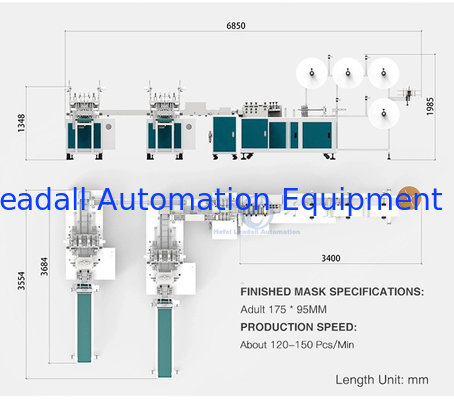 Non Woven Mask Making Machine / 3 Ply Disposable Mask Machine High Stability